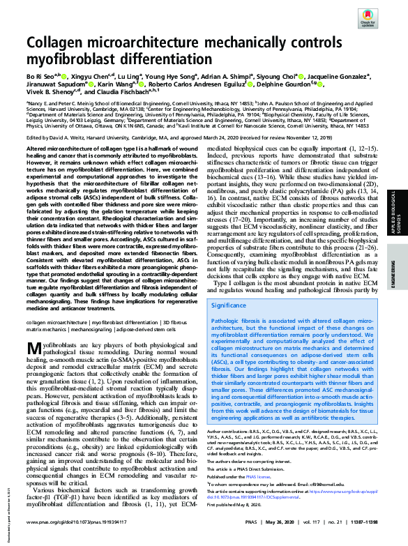(PDF) Collagen microarchitecture mechanically controls myofibroblast ...