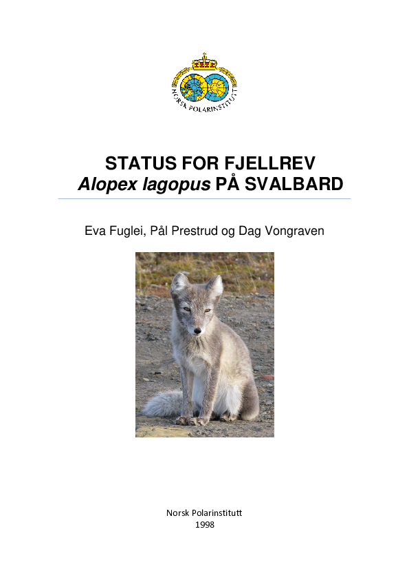(PDF) Status for fjellrev Alopex lagopus på Svalbard