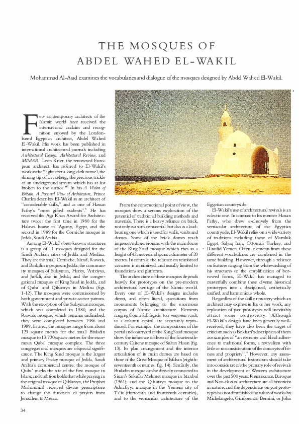 (PDF) The Mosques of Abdel Wahed El-Wakil