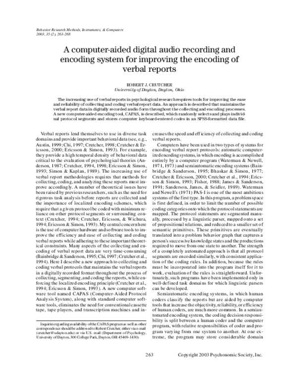 Pdf A Computer Aided Digital Audio Recording And Encoding System For