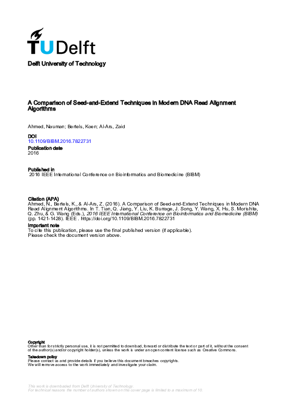 Pdf A Comparison Of Seed And Extend Techniques In Modern Dna Read Alignment Algorithms