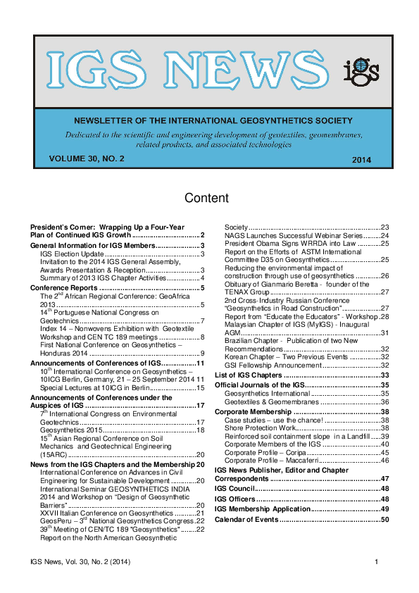 (PDF) President's Corner: Wrapping Up a Four-Year Plan of Continued IGS Growth