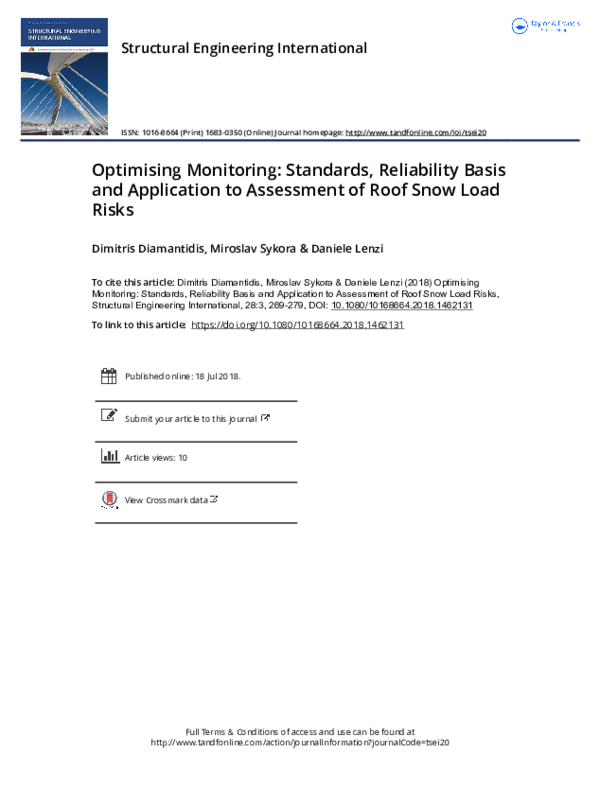 (PDF) Optimising Monitoring: Standards, Reliability Basis and ...