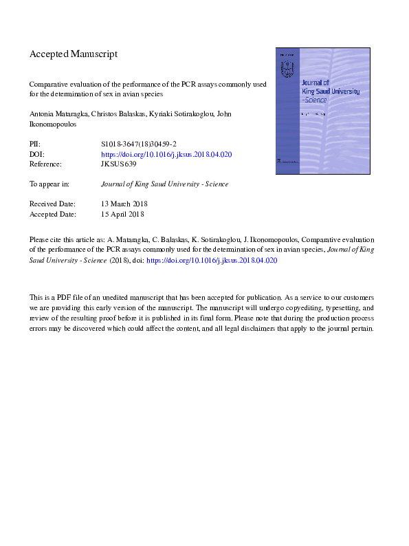 Pdf Comparative Evaluation Of The Performance Of The Pcr Assays