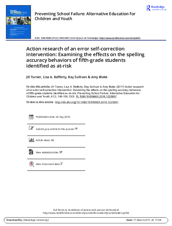 (PDF) Action research of an error self-correction intervention ...