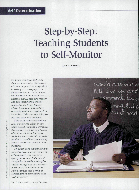 (PDF) Step-by-Step: Teaching Students to Self-Monitor