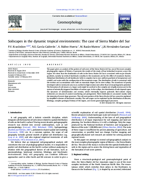 (PDF) Soilscapes in the dynamic tropical environments: The case of Sierra Madre del Sur