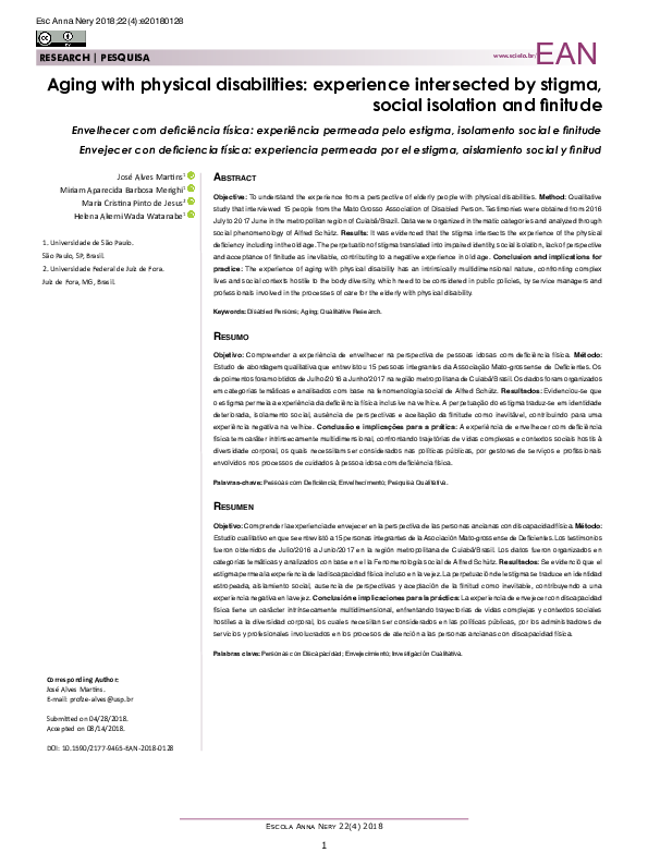 (PDF) Aging with physical disabilities: experience intersected by ...