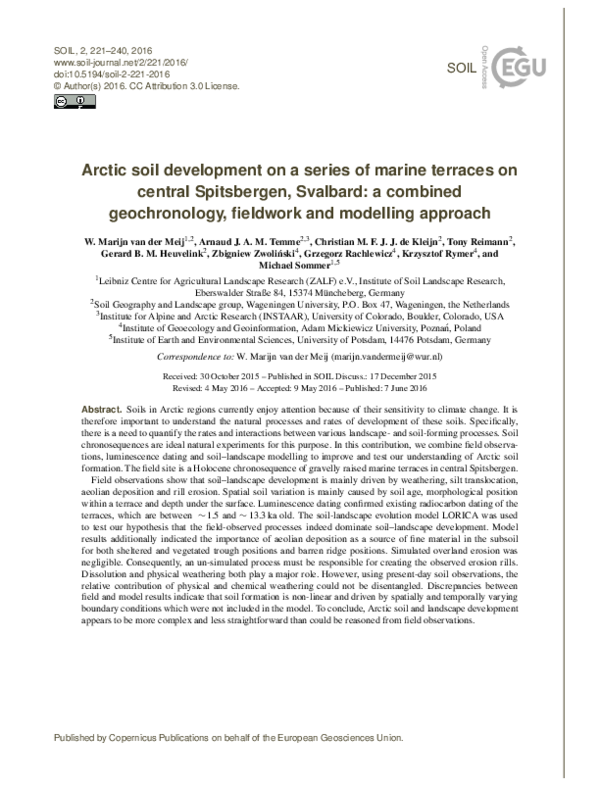 (PDF) Arctic soil development on a series of marine terraces on central ...