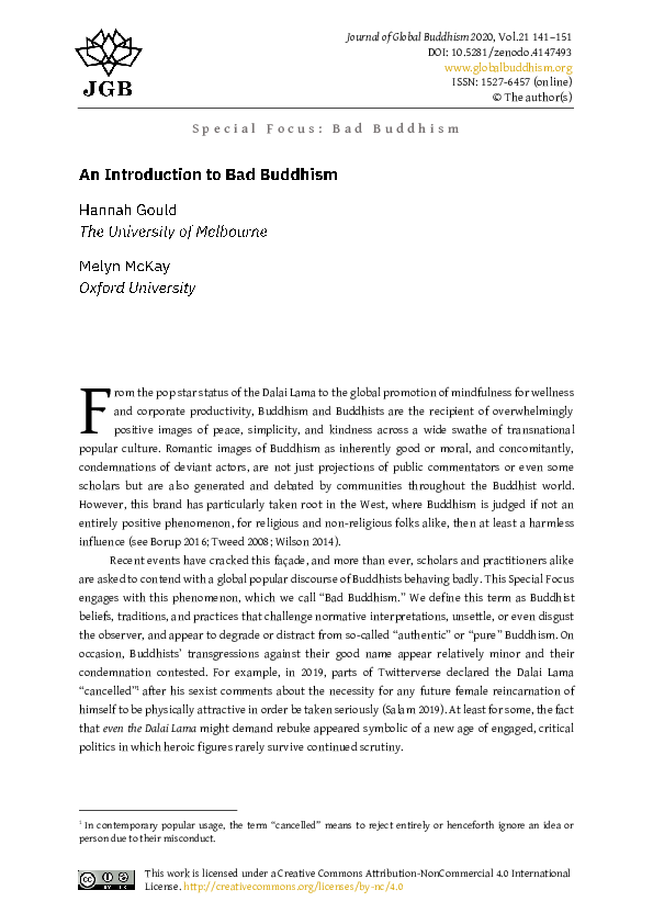(PDF) An Introduction to Bad Buddhism