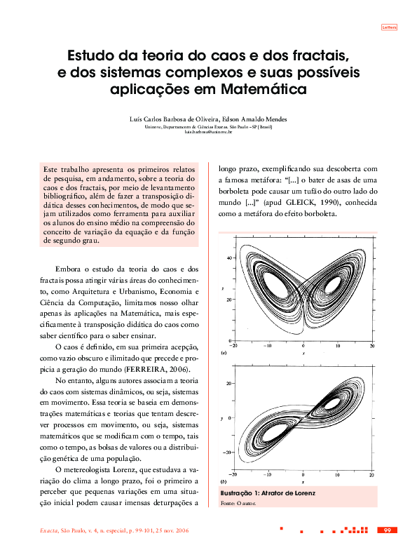 (PDF) Estudo da teoria do caos e dos fractais, e dos sistemas complexos e suas possíveis ...