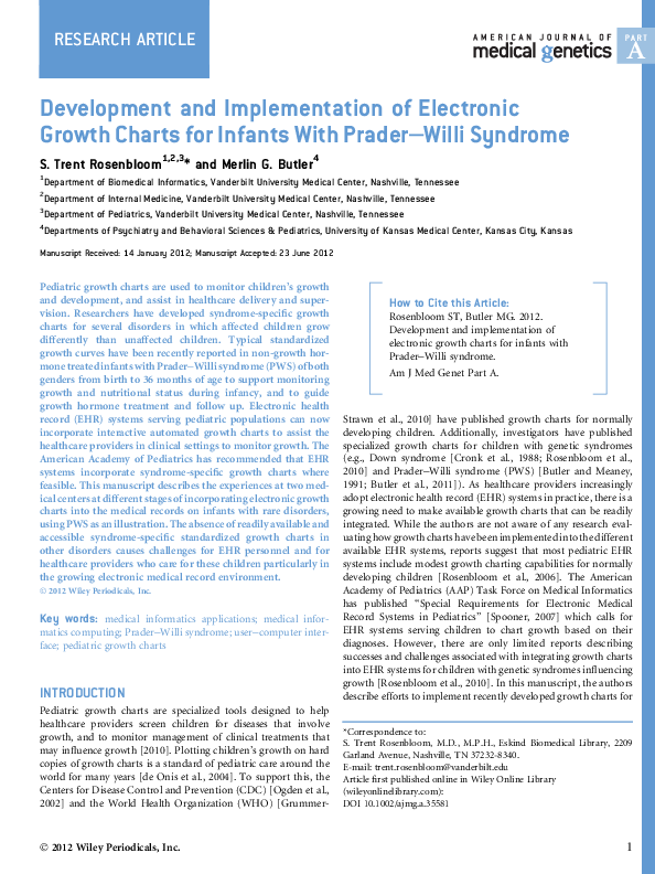 (PDF) Development and implementation of electronic growth charts for infants with Prader-Willi ...