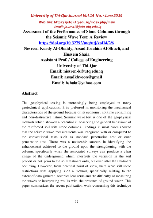 (PDF) Assessment of the Performance of Stone Columns through the ...