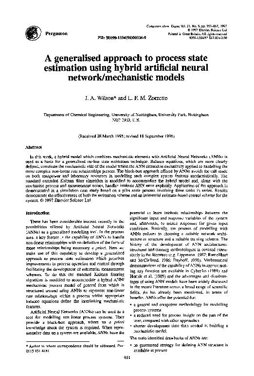 (PDF) A generalised approach to process state estimation using hybrid artificial neural network ...