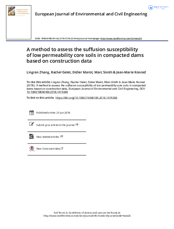 (PDF) A method to assess the suffusion susceptibility of low ...