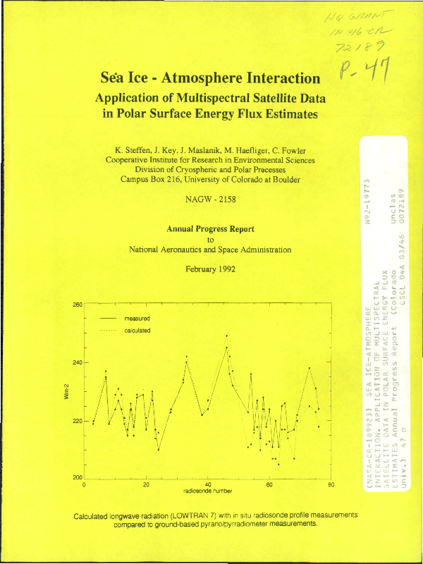 (PDF) Sea ice-atmosphere interaction: Application of multispectral ...