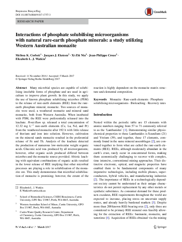 (PDF) Interactions of phosphate solubilising microorganisms with ...