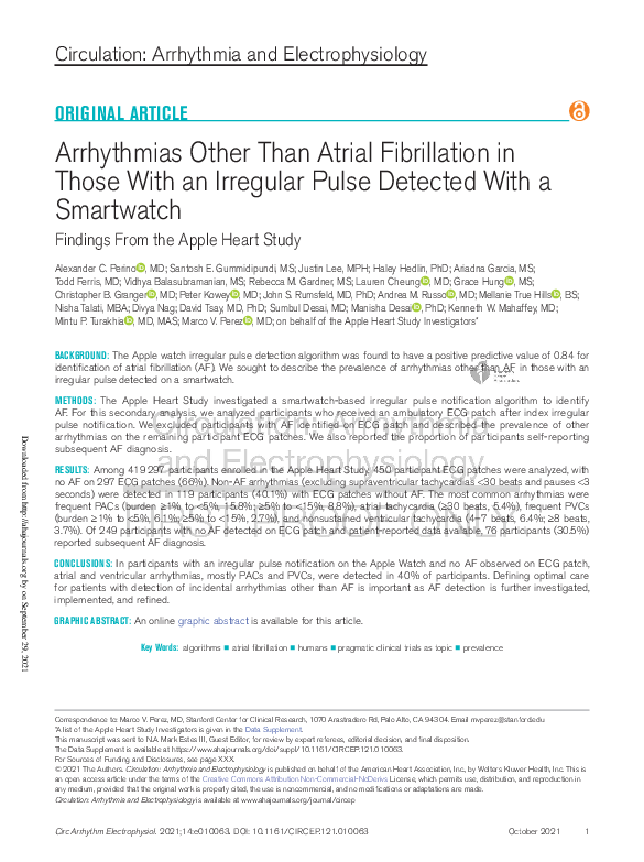(PDF) Arrhythmias Other Than Atrial Fibrillation in Those With an ...