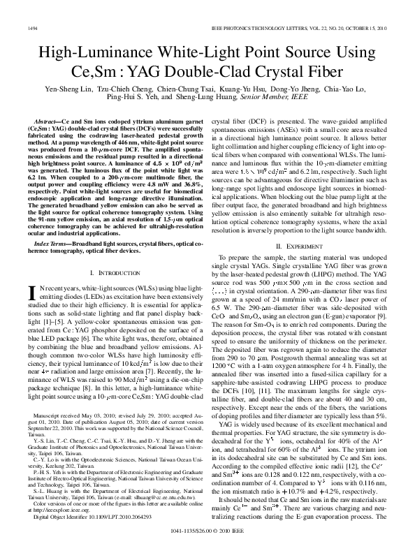 (PDF) High-Luminance White-Light Source in DCFs