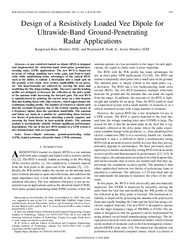 (PDF) Design of a resistively loaded vee dipole for ultrawide-band ...