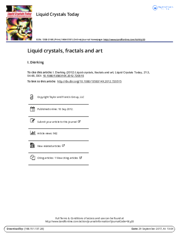(PDF) Liquid crystals, fractals and art