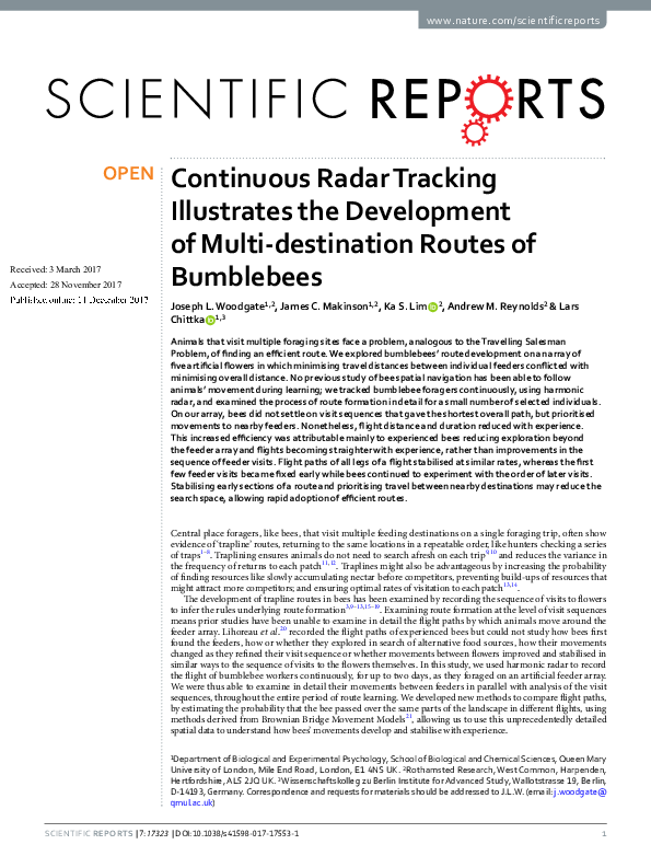 (PDF) Continuous Radar Tracking Illustrates the Development of Multi ...