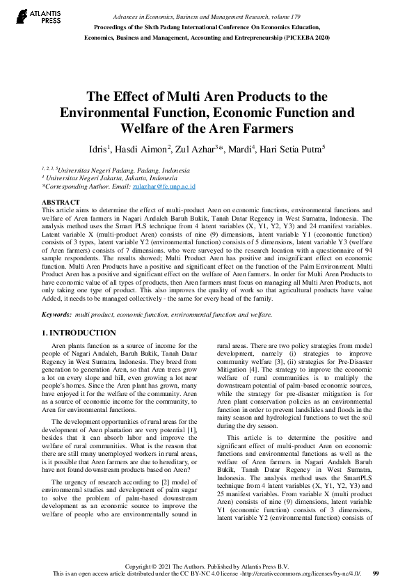 (PDF) The Effect of Multi Aren Products to the Environmental Function ...