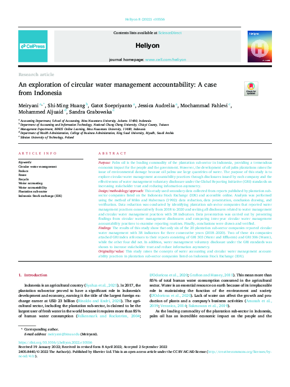 (PDF) An exploration of circular water management accountability: A ...