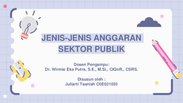 (PDF) PPT JENIS-JENIS ANGGARAN SEKTOR PUBLIK