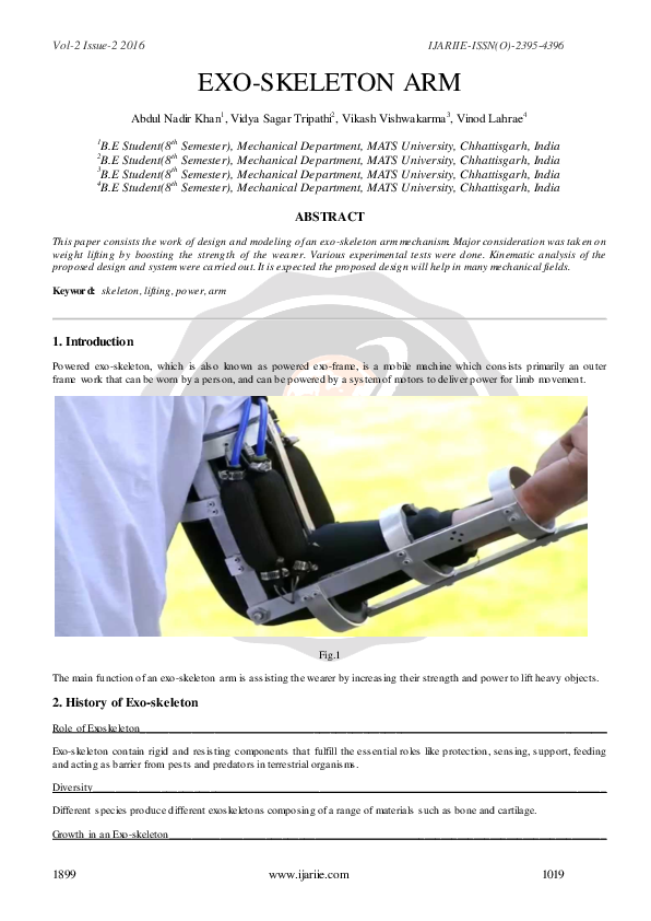 (PDF) Exo-Skeleton Arm