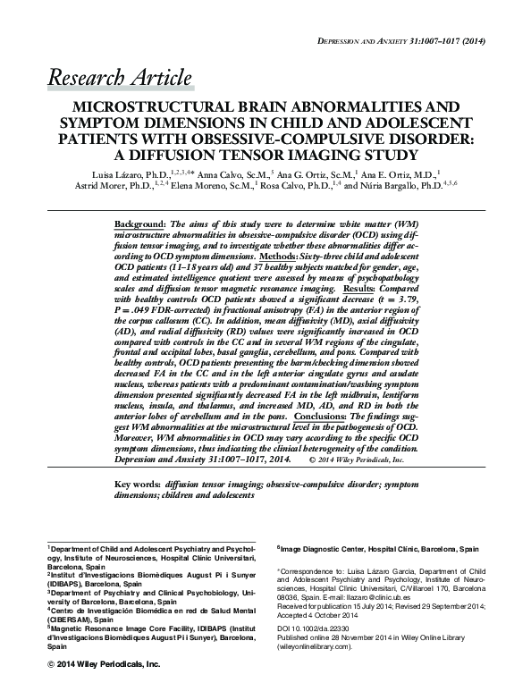 (PDF) Microstructural Brain Abnormalities and Symptom Dimensions in ...