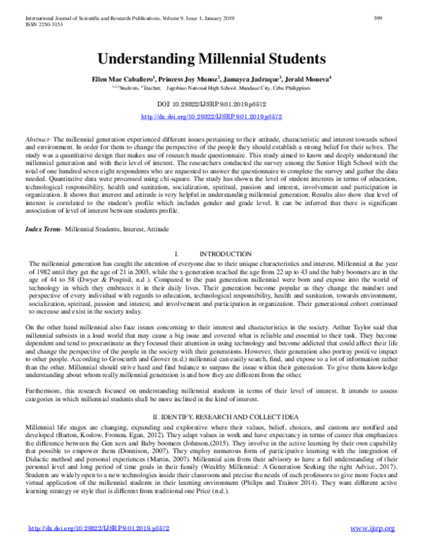 (PDF) Understanding Millennial Students