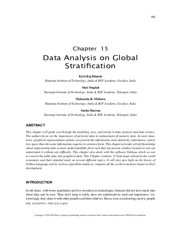 (PDF) Data Analysis on Global Stratification