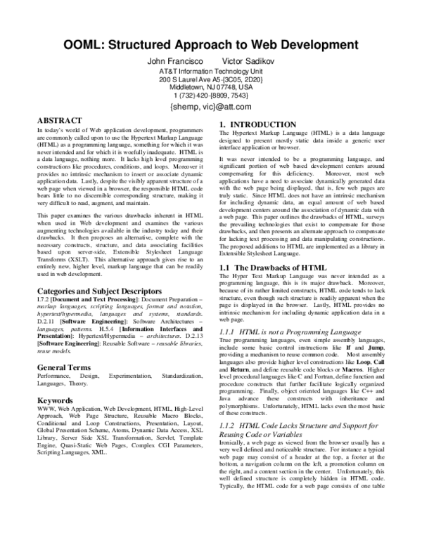 (PDF) Structured Approach to Web Development