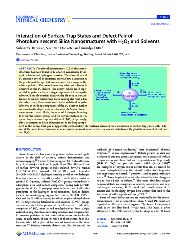 (PDF) Interaction of Surface Trap States and Defect Pair of ...