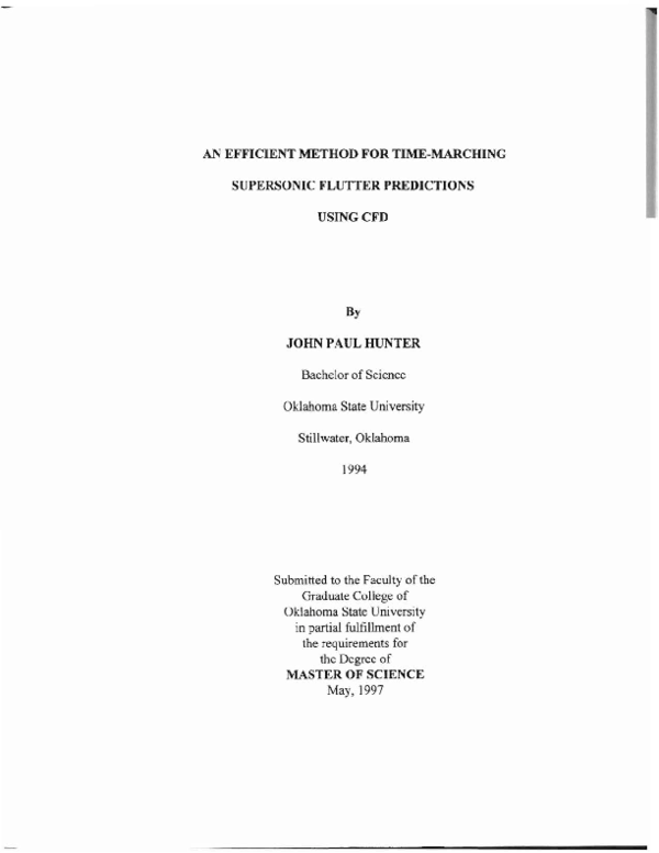 (PDF) An efficient method for time-marching supersonic flutter predictions using CFD
