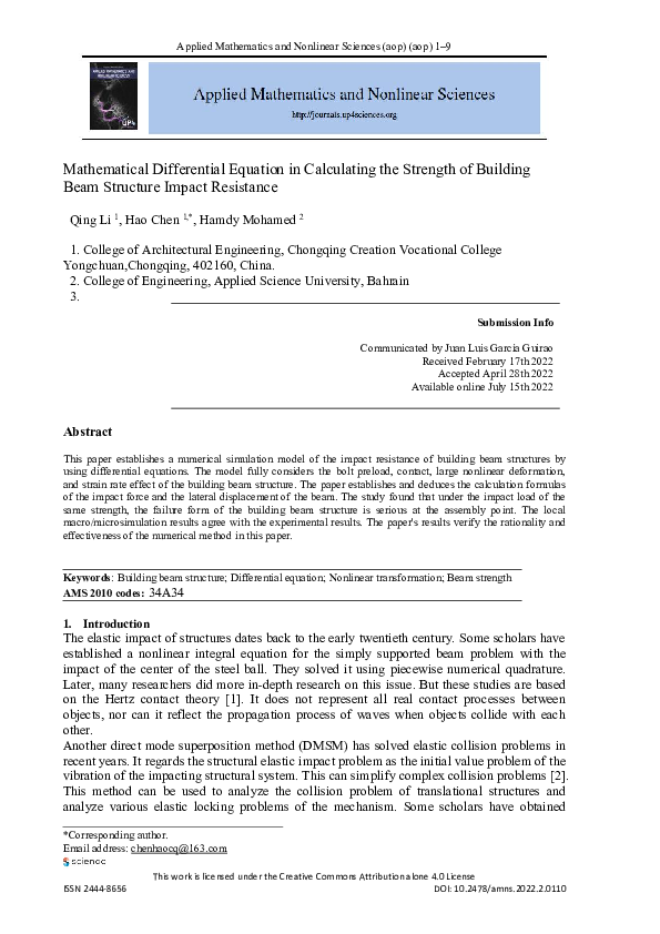 (PDF) Mathematical Differential Equation in Calculating the Strength of ...