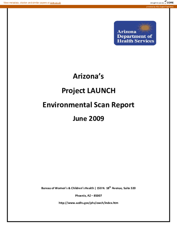 (PDF) Arizona's Project LAUNCH environmental scan report