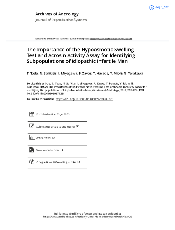(PDF) The Importance of the Hypoosmotic Swelling Test and Acrosin ...