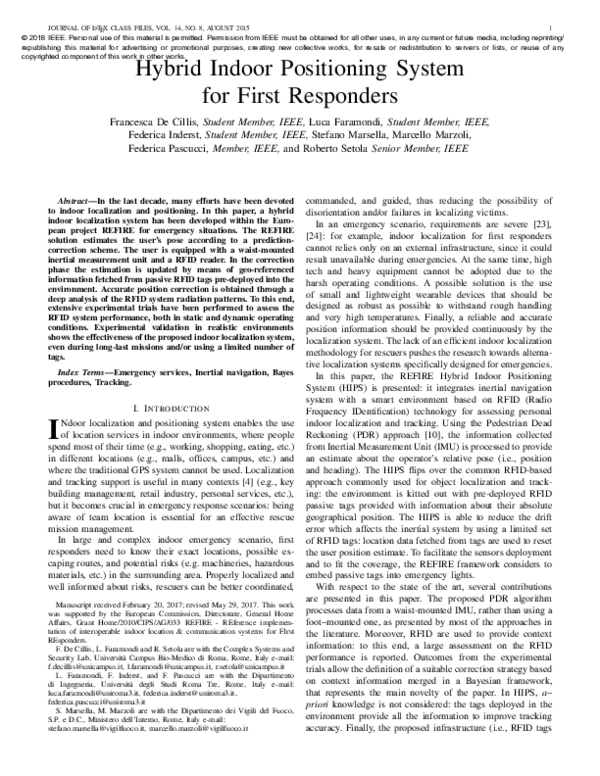 (PDF) Hybrid Indoor Positioning System for First Responders