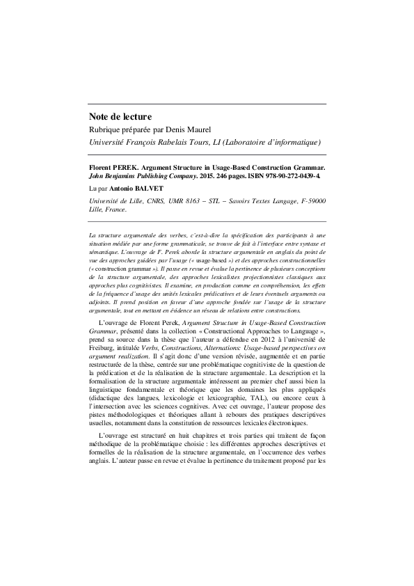 (PDF) Note de lecture