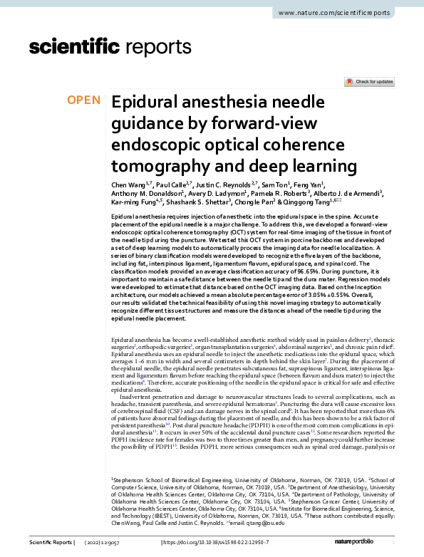 (PDF) Epidural anesthesia needle guidance by forward-view endoscopic ...