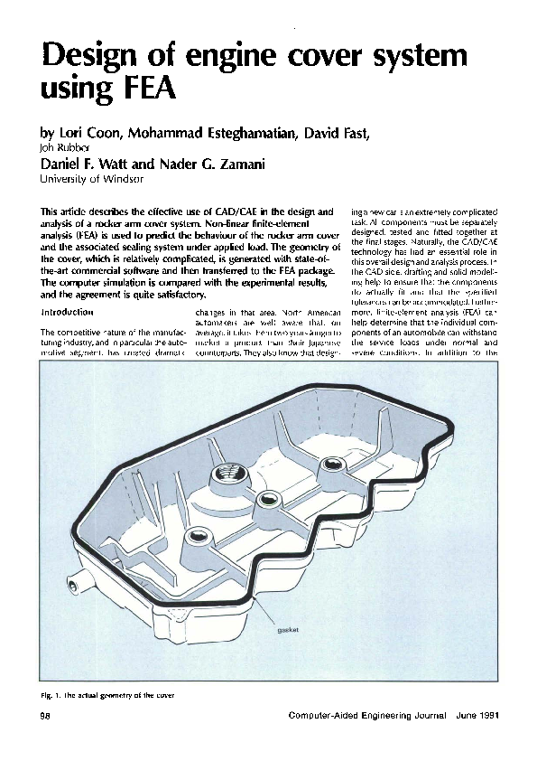 (PDF) Design of engine cover system using FEA