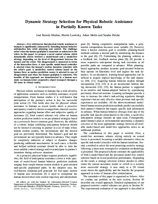 (PDF) Dynamic strategy selection for physical robotic assistance in ...