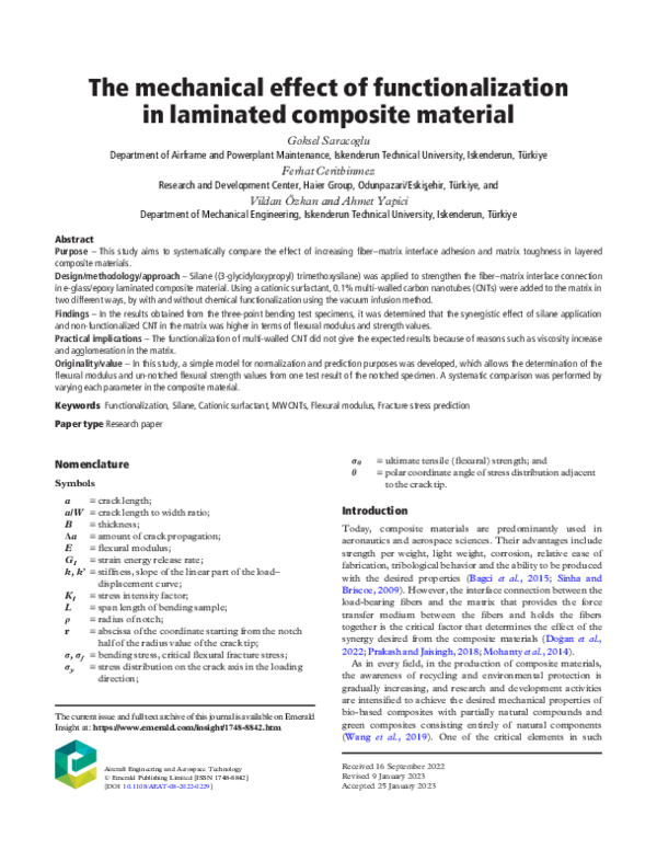 (PDF) The mechanical effect of functionalization in laminated composite ...