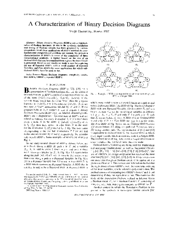 Pdf A Characterization Of Binary Decision Diagrams 4164