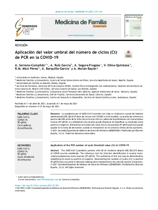(PDF) Aplicación del valor umbral del número de ciclos (Ct) de PCR en ...
