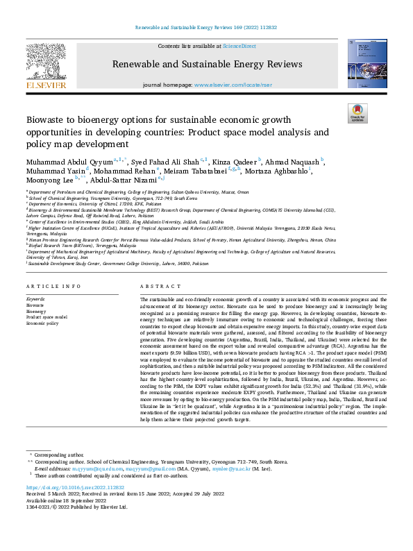 (PDF) Biowaste to bioenergy options for sustainable economic growth ...