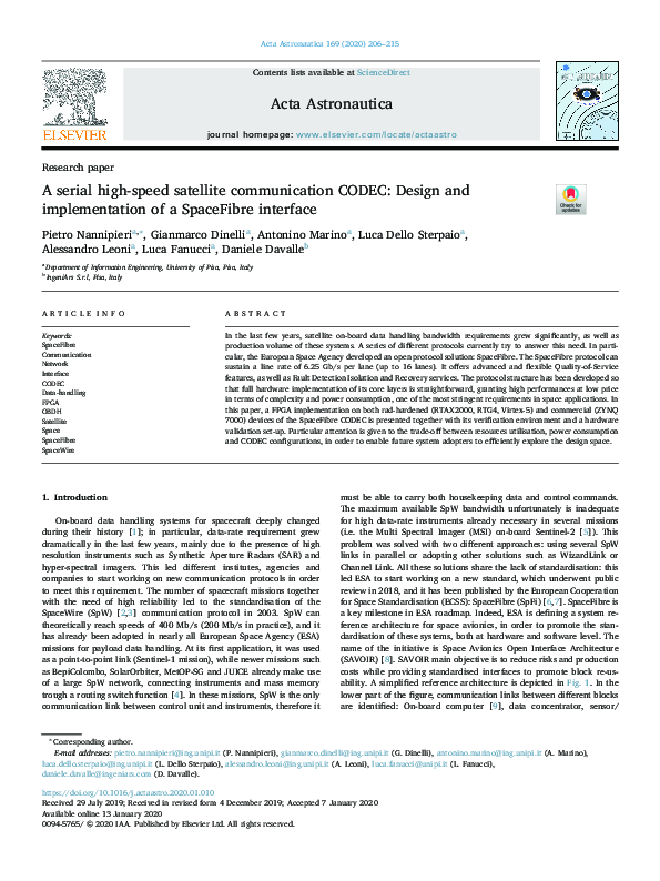 Pdf A Serial High Speed Satellite Communication Codec Design And Implementation Of A