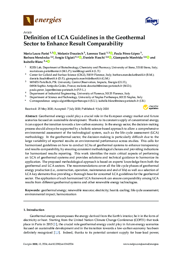 (PDF) Definition of LCA Guidelines in the Geothermal Sector to Enhance ...